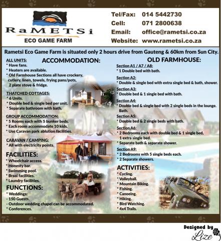 Rametsi Eco Game Farm Swartruggens - Accommodation Tourism