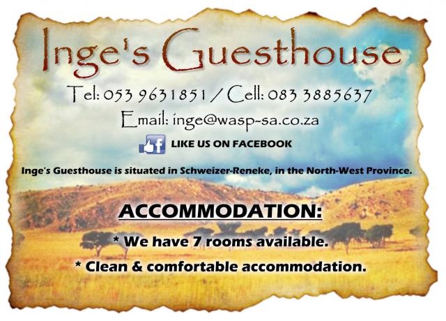 Inge's Guesthouse Schweizer-Reneke - Accommodation Tourism