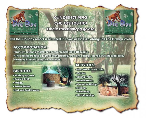 Die Bos Holiday Resort Prieska - Accommodation Tourism