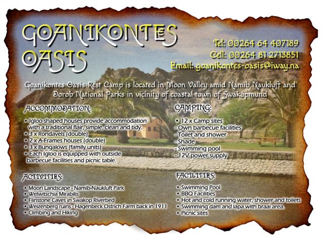 Goanikontes Oasis - Accommodation Tourism