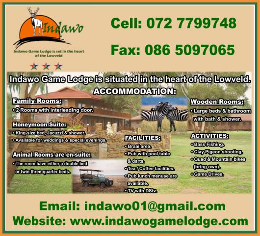 Indawo Game Ranch Ermelo - Accommodation Tourism