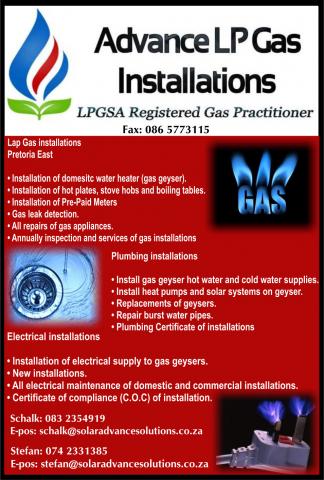 Advance LP Gas Installation LPGSA Registered Gas Practitioner Kempton ...
