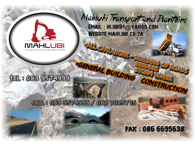 Mahlubi Transport and Planthire Umzimkulu - Contractors Directory