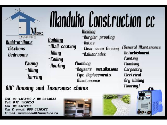 Manduko Construction cc - Contractors Directory