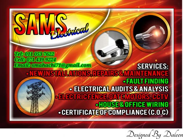 Sams Electrical Johannesburg - Contractors Directory