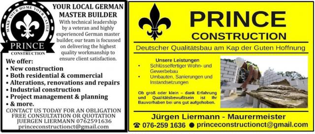 PRINCE CONSTRUCTION Cape Town - Contractors Directory
