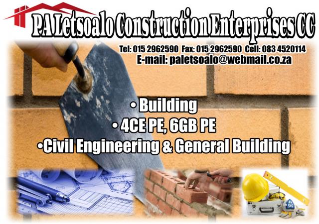 PA Letsoalo Construction Enterprises CC Pietersburg - Contractors Directory