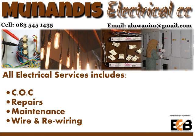 Munandis Electrical cc Gauteng - Contractors Directory