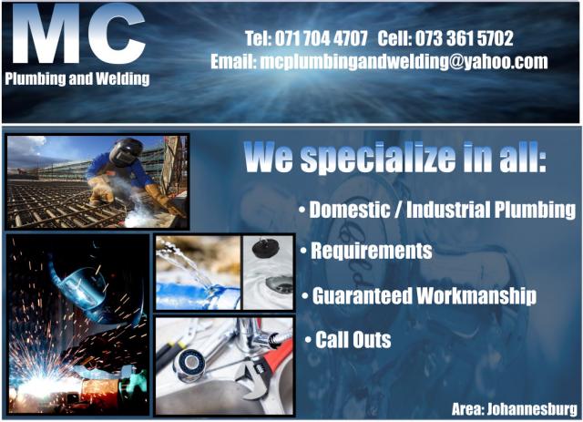 MC Plumbing and Welding Johannesburg - Contractors Directory