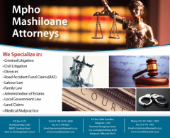 Mpho Mashiloane Attorneys - Legal Practitioners Directory